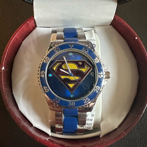 DC Comics | Accessories | Superman Blue And Silver Mens Watch | Poshmark